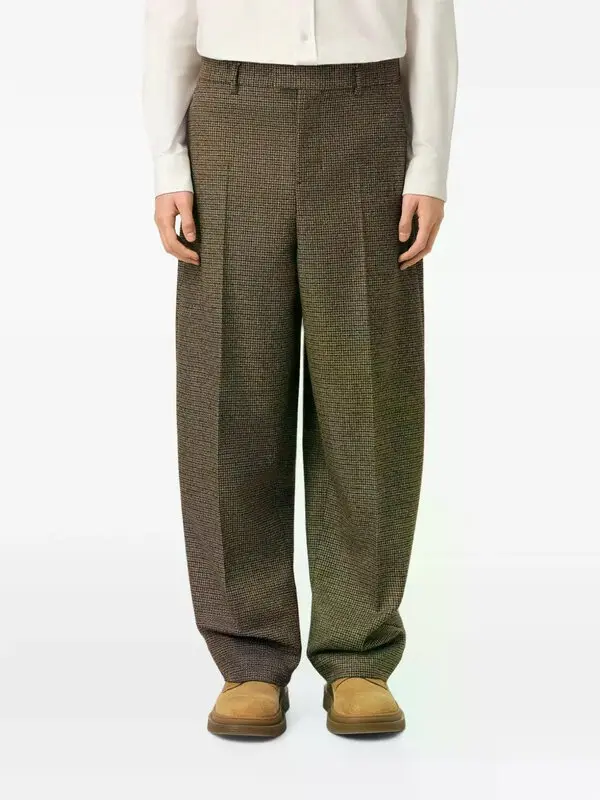 AMI Paris Houndstooth Balloon-fit Wool Trousers