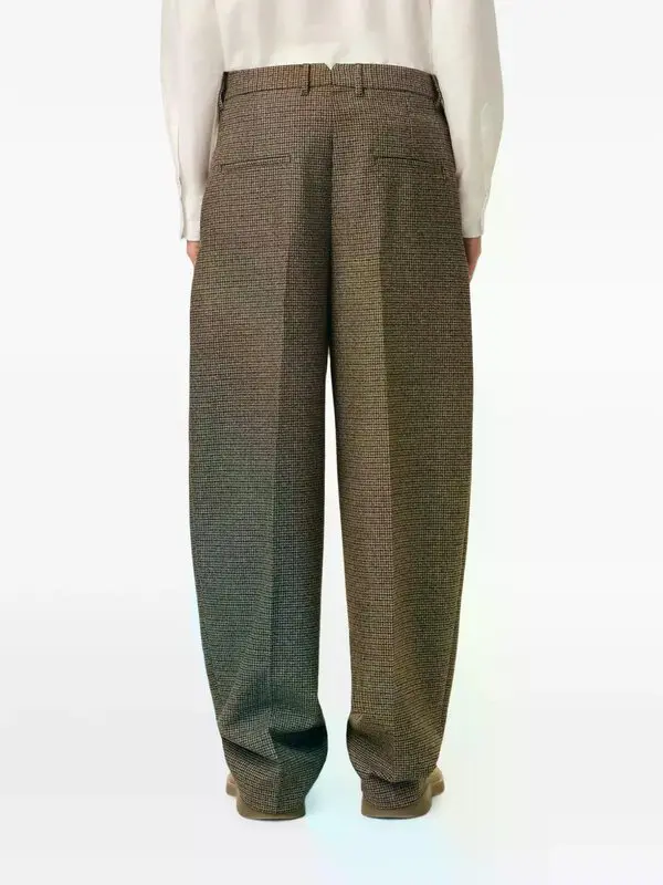 AMI Paris Houndstooth Balloon-fit Wool Trousers