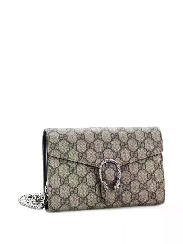 Gucci Dionysus Chain Wallet Gg Coated Canvas Small Crossbody Bag - Brown