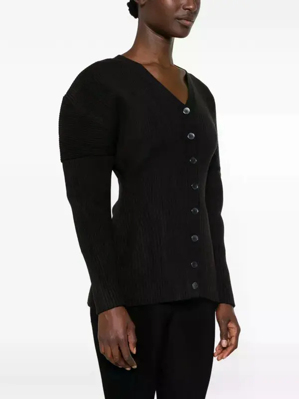 LA PISCINE Ribbed-knit V-neck Jacket