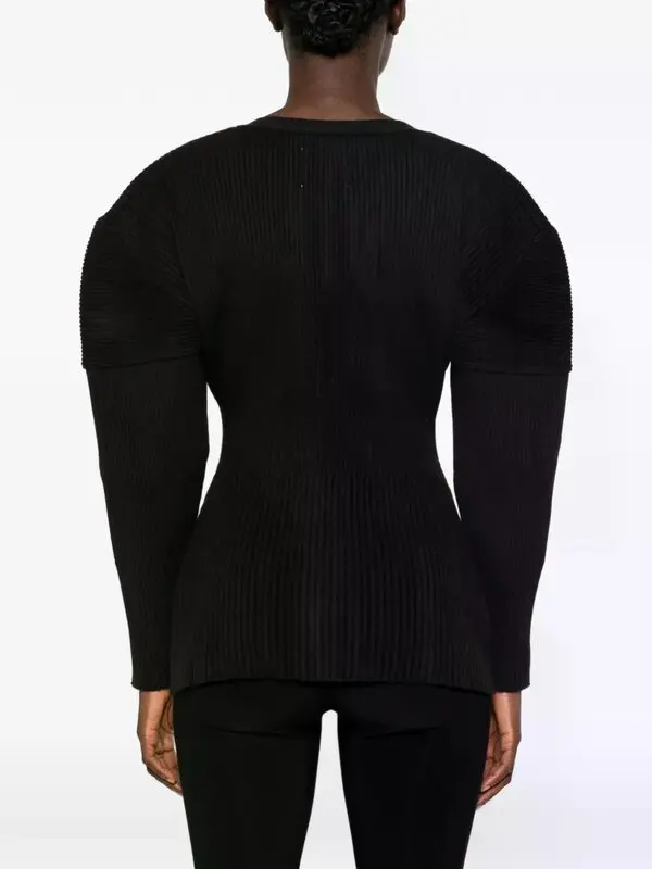 LA PISCINE Ribbed-knit V-neck Jacket