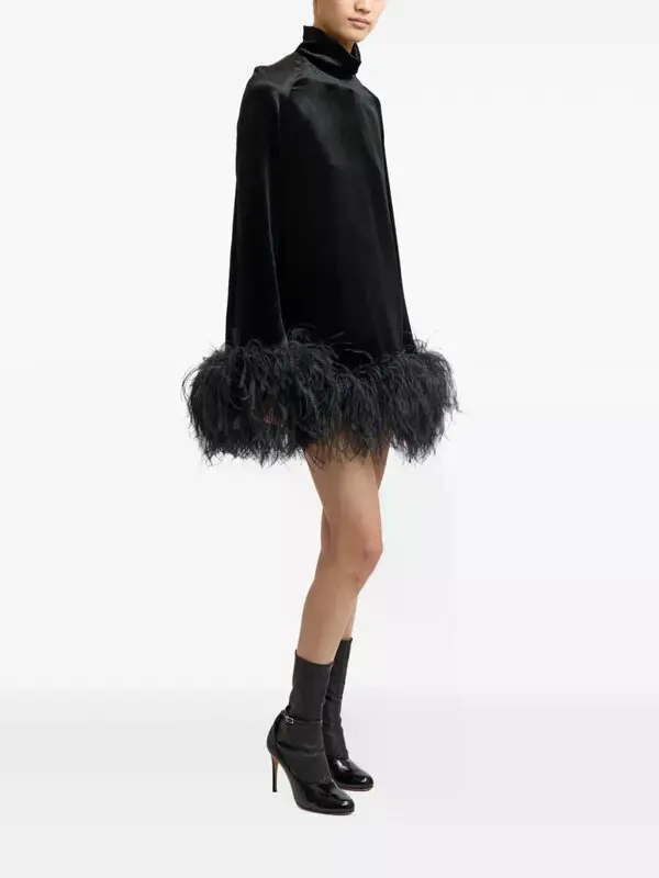 16Arlington Loire Feather-trim Mini Dress