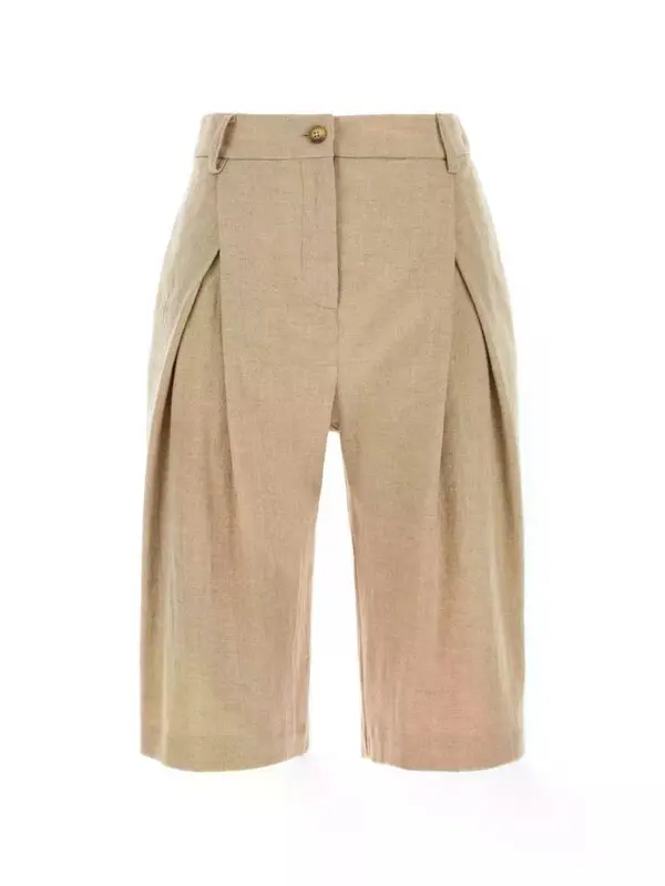 LE SULLY STUDIO Pleated Wool Shorts