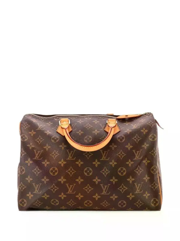 LOUIS VUITTON Speedy Handbag Monogram Canvas 35 Satchel - Brown