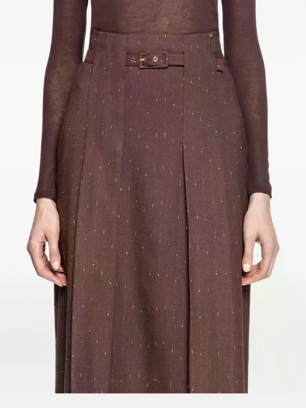 NISSA High-rise Wool-blend Midi Skirt