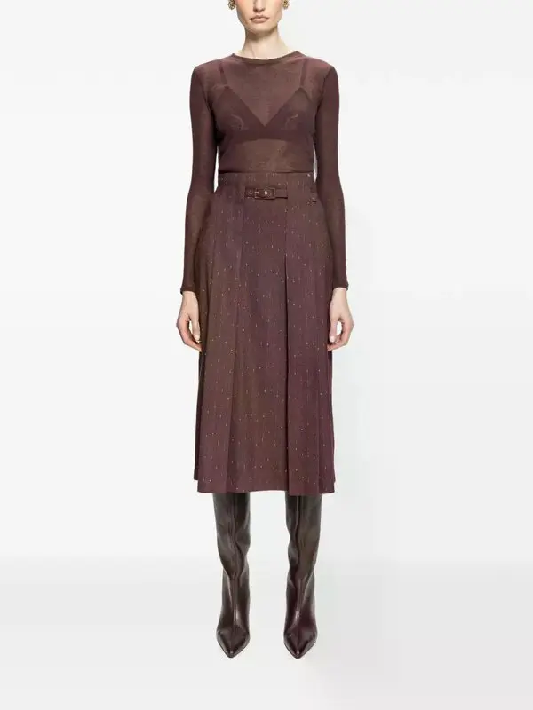 NISSA High-rise Wool-blend Midi Skirt