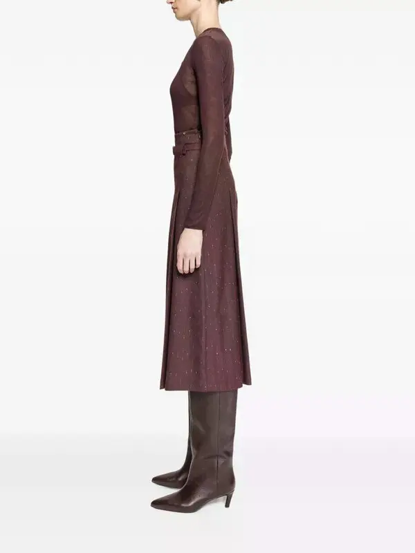 NISSA High-rise Wool-blend Midi Skirt