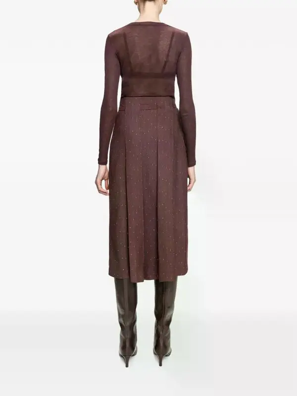 NISSA High-rise Wool-blend Midi Skirt