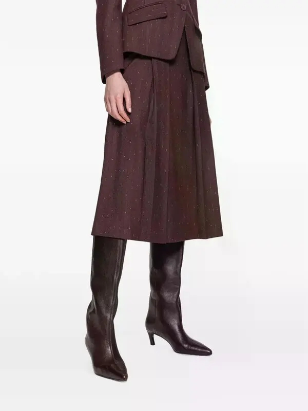 NISSA High-rise Wool-blend Midi Skirt