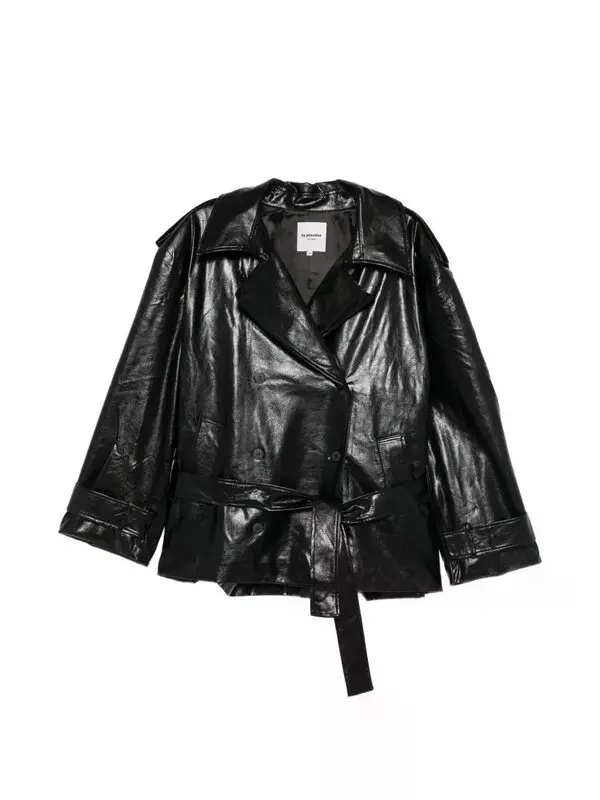 LA PISCINE Double-breasted Belted Jacket