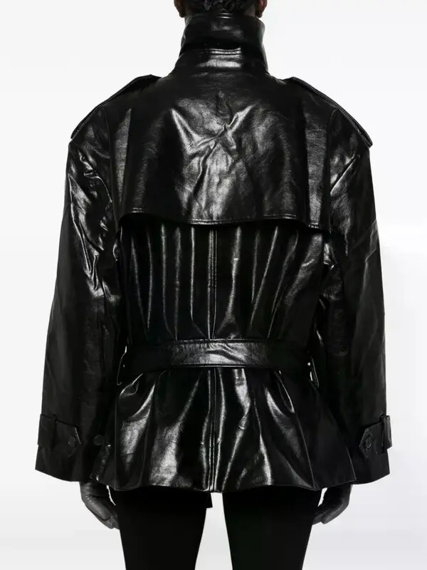 LA PISCINE Double-breasted Belted Jacket