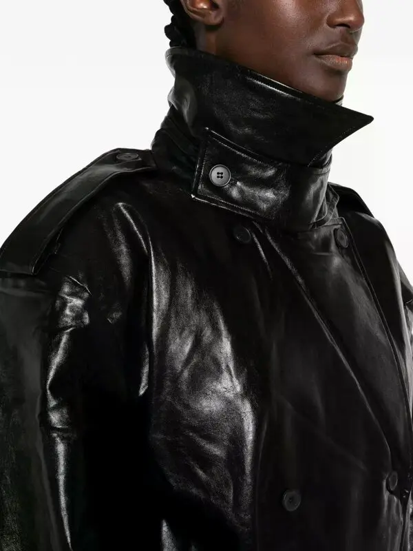 LA PISCINE Double-breasted Belted Jacket