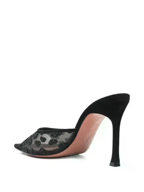 Amina Muaddi Alexa Mesh Slipper 95 Leopard-pattern Heeled Sandals