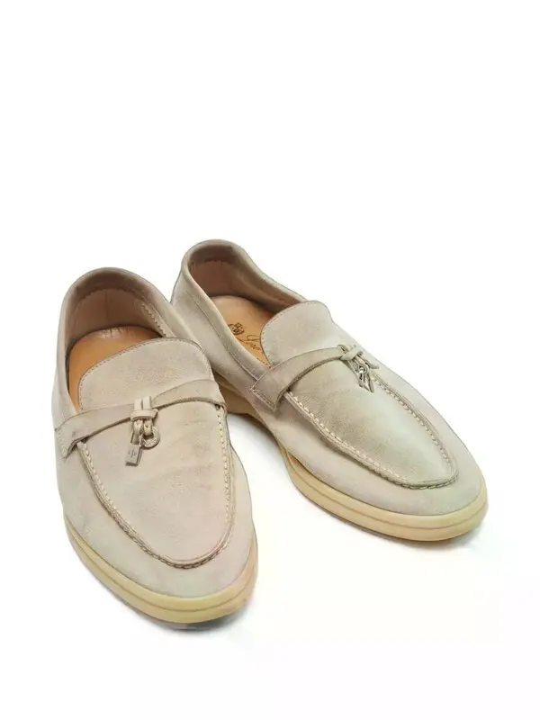 Loro Piana Summer Walk Charms Loafers - Grey