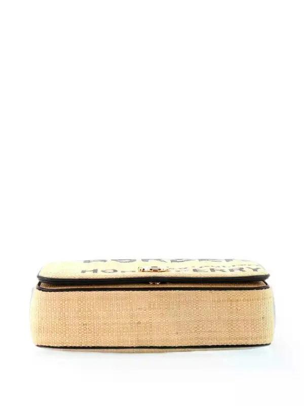 Burberry Lola Printed Raffia Small Shoulder Bag