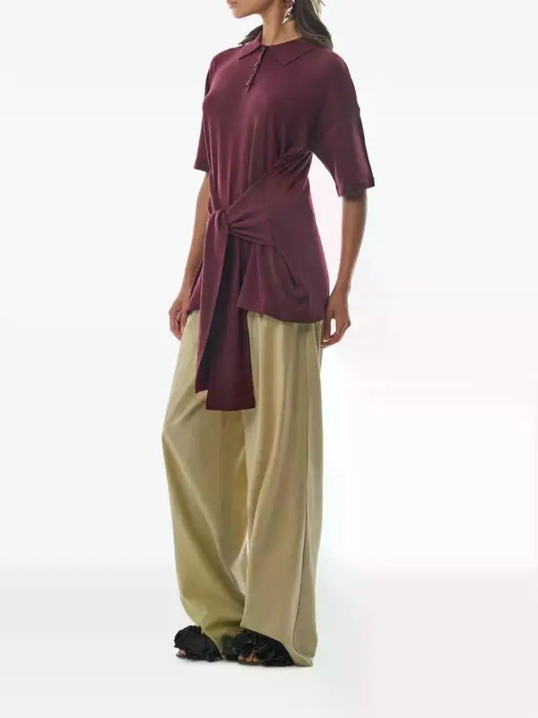 MEGUSTA Tie-waist Polo Shirt