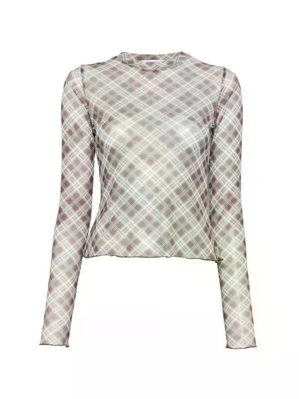 ELEH Check-print Long-sleeve T-shirt