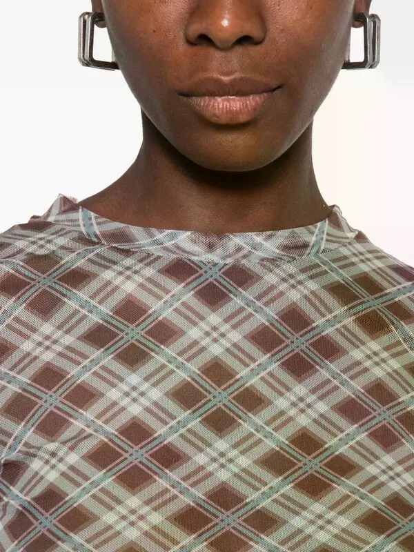 ELEH Check-print Long-sleeve T-shirt