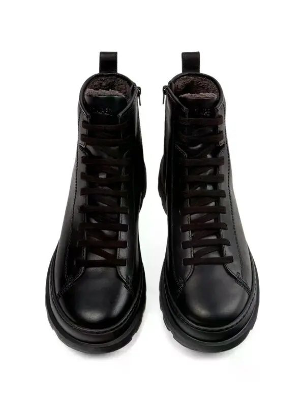 Camper Brutus+ Lace-up Leather Biker Boots