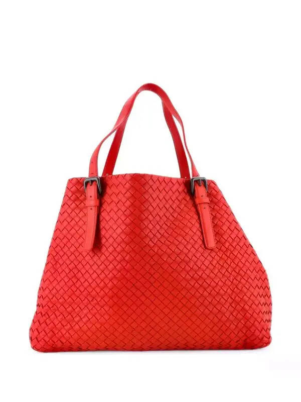 Bottega Veneta A-shape Intrecciato Nappa Large Tote Bag - Red