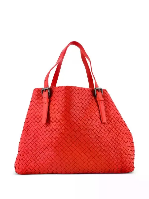 Bottega Veneta A-shape Intrecciato Nappa Large Tote Bag - Red