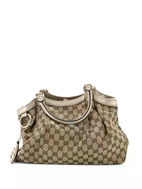Gucci Sukey Gg Canvas With Leather Medium Tote Bag - Gold