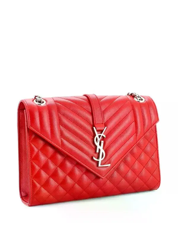 Saint Laurent Classic Monogram Envelope Satchel Mixed Matelasse Leather Medium Shoulder Bag