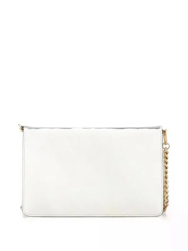 Prada Triangle Logo Plaque Envelope Chain Shoulder Bag Saffiano Leather Crossbody Bag