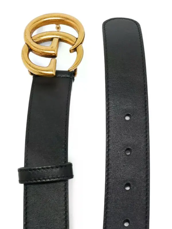 Gucci Gg Marmont Buckle Leather Belt - Black