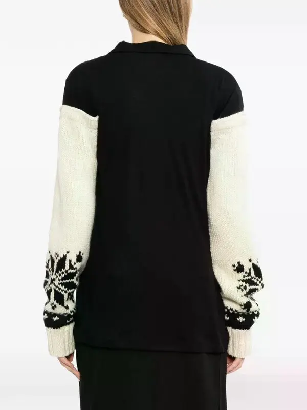 Yohji Yamamoto Wool-interlock Snow-pattern Cardigan