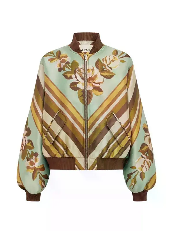 ALEMAIS La Rosa Jacquard-knit Bomber Jacket