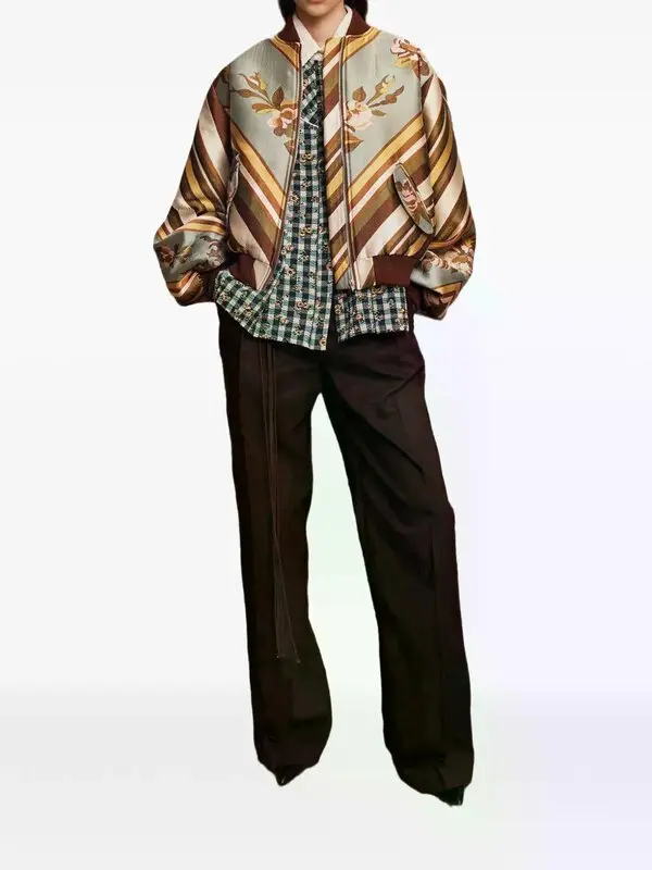 ALEMAIS La Rosa Jacquard-knit Bomber Jacket