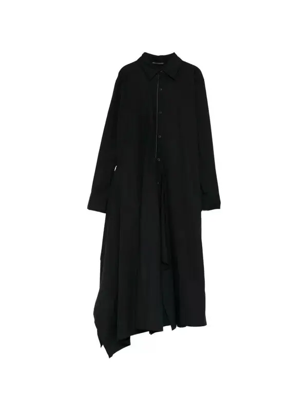 Yohji Yamamoto Cotton Broad Draped Shirt Dress