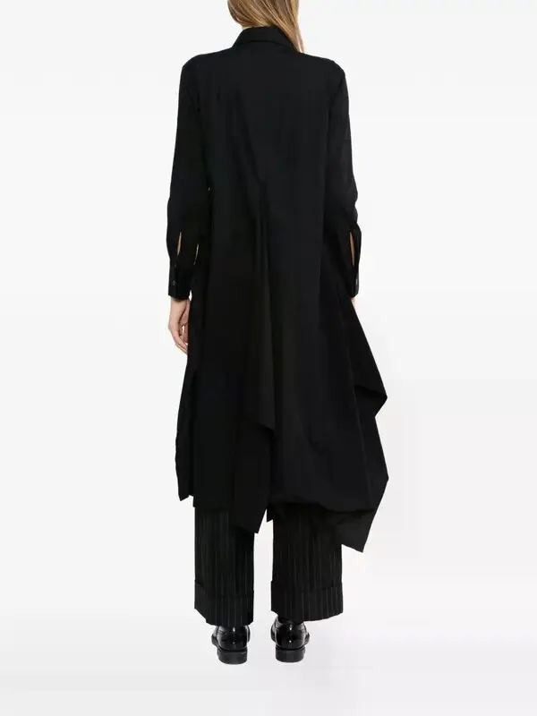 Yohji Yamamoto Cotton Broad Draped Shirt Dress