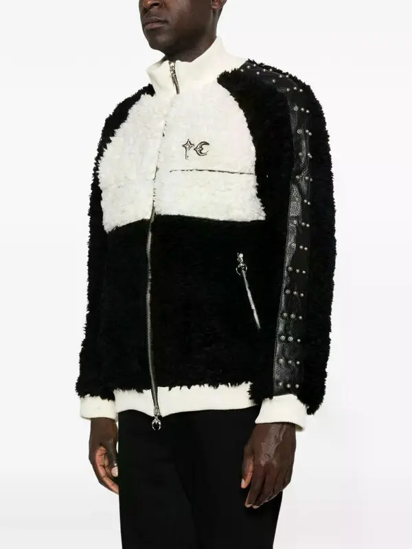 THUG CLUB Studded Faux-shearling Jacket