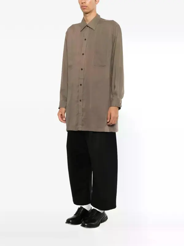 Yohji Yamamoto Back-open Gathered-sleeve Shirt