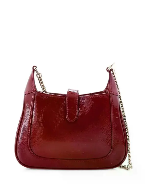 Gucci Jackie Notte Chain Patent Mini Hobo Bag - Red