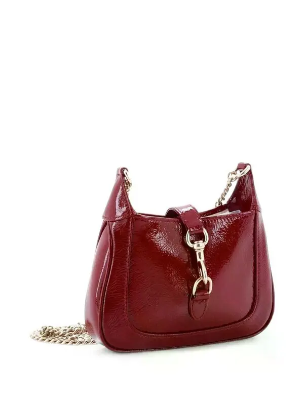 Gucci Jackie Notte Chain Patent Mini Hobo Bag - Red