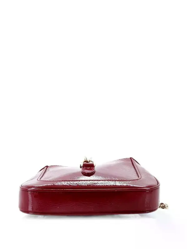 Gucci Jackie Notte Chain Patent Mini Hobo Bag - Red