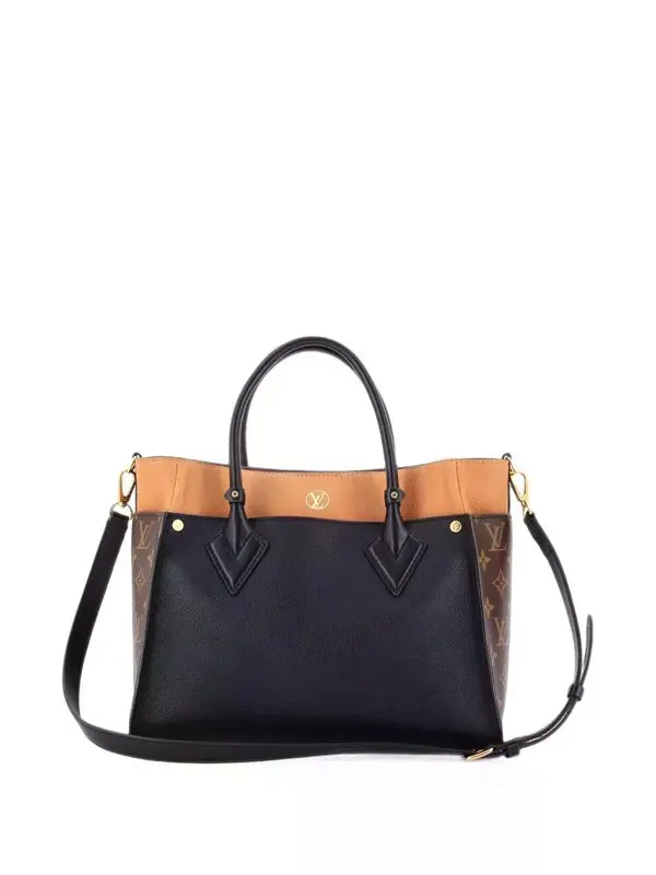 LOUIS VUITTON On My Side Leather With Monogram Canvas Mm Tote Bag