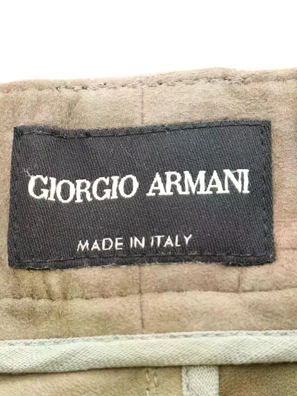 Giorgio Armani 2010s Pleated Suede Shorts