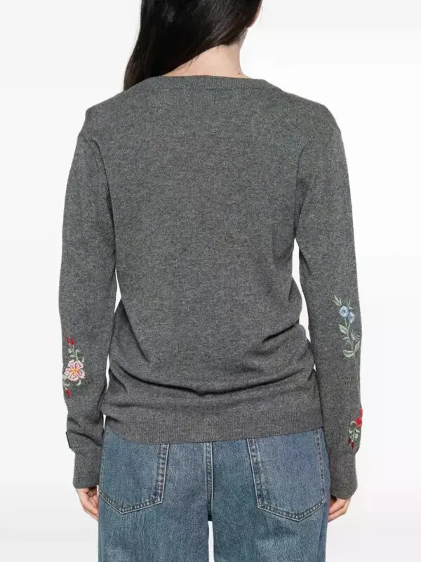 5 PROGRESS Floral-embroidered Cardigan