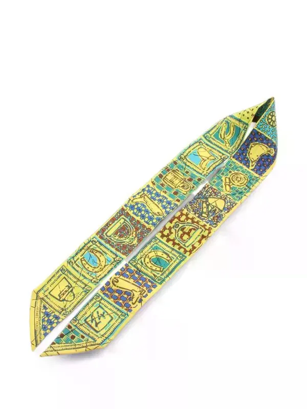 Hermès 2010s La Maison Des Carres Ribbon Scarf - Yellow