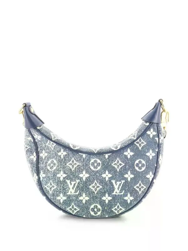 LOUIS VUITTON Loop Handbag Monogram Jacquard Denim Hobo Bag - Blue