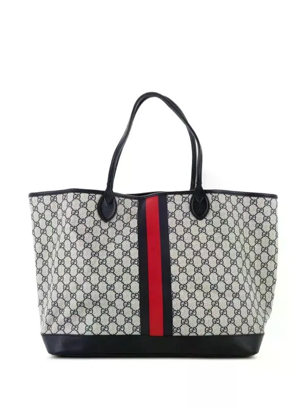 Gucci Ophidia Open Shopping Gg Coated Canvas Large Tote Bag - Black