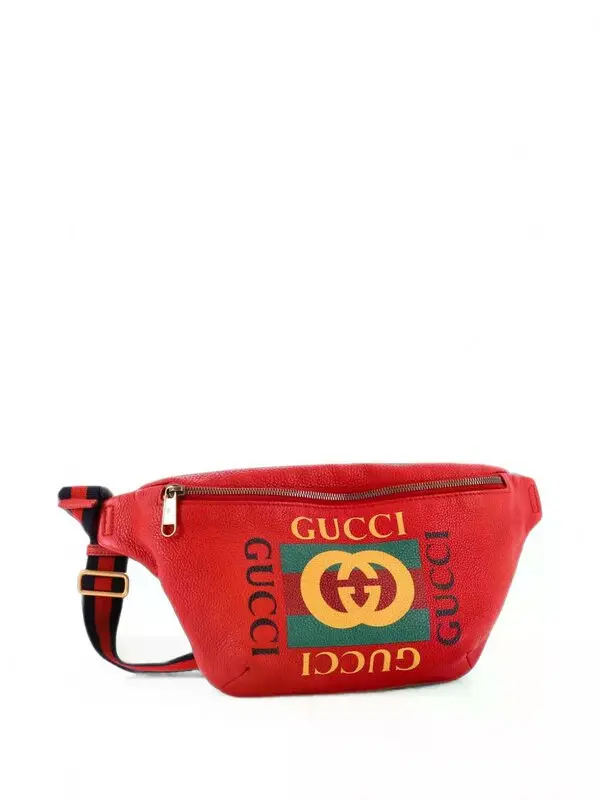 Gucci Logo Printed Leather Medium Belt Bag