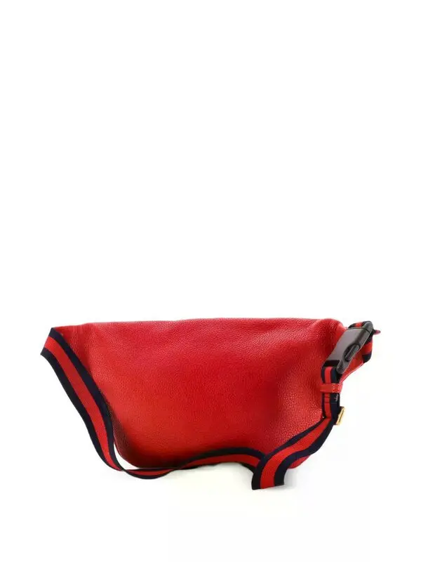 Gucci Logo Printed Leather Medium Belt Bag - Red