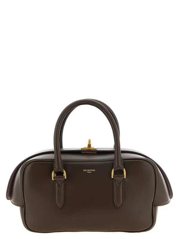 Balenciaga Bowling Le 7' Small Handbag - Brown