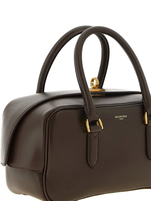 Balenciaga Bowling Le 7' Small Handbag - Brown