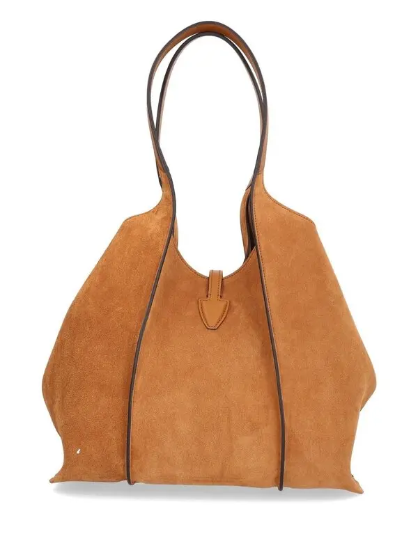 TOD'S Small T Timeless Suede Bag - Brown